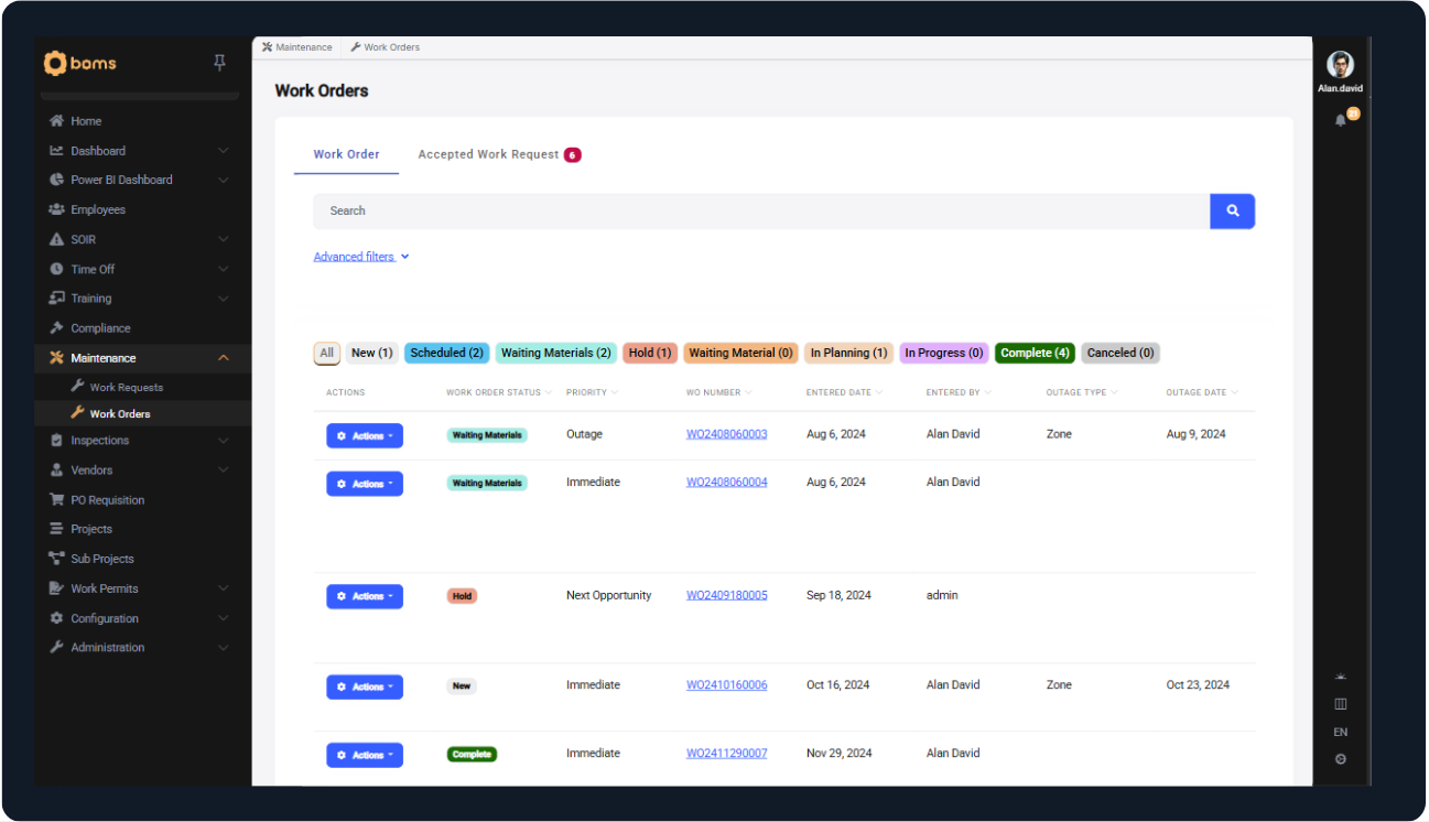 1 Maintenance Work Order Software System Boms